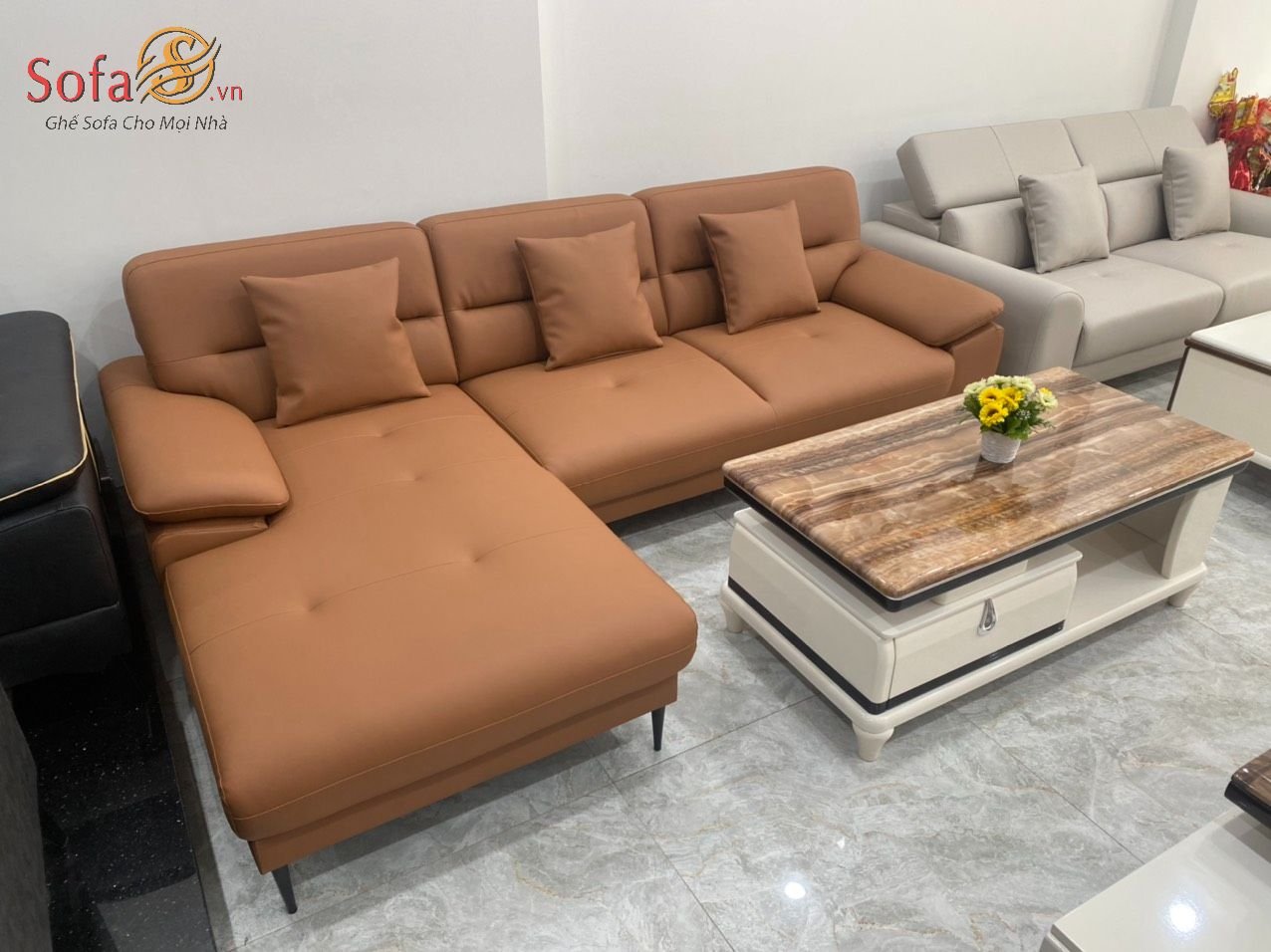 Ghế sofa góc L da cao cấp SGD 22 - Ghế sofa, nội thất cao cấp TBL